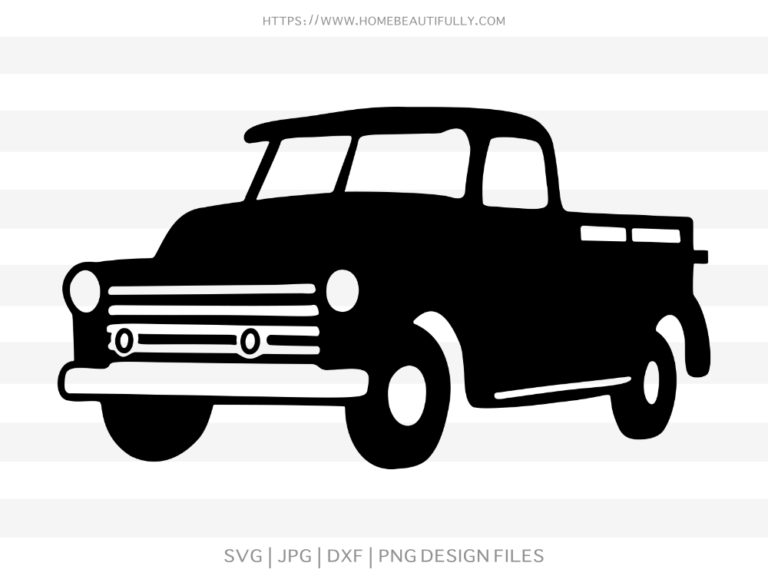 Vintage Truck 2 Cut File | Home Beautifully | Free SVG Files