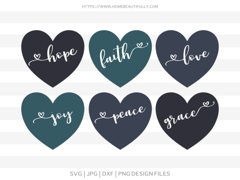 Hearts with Words Collection 1 | Home Beautifully | Free SVG Files